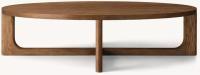 China Modern Solid Wood Round Coffee Table 300mm Height Stainless Steel Base Living Room Furniture for sale