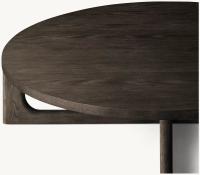 China Modern Solid Wood Round Coffee Table 300mm Height Stainless Steel Base Living Room Furniture for sale