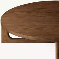 China Modern Solid Wood Round Coffee Table 300mm Height Stainless Steel Base Living Room Furniture for sale
