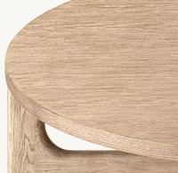 China Modern Solid Wood Round Coffee Table 300mm Height Stainless Steel Base Living Room Furniture for sale