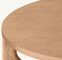 China Modern Solid Wood Round Coffee Table 300mm Height Stainless Steel Base Living Room Furniture for sale