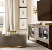 China Modern Light Luxury Solid Wood Coffee Table 1400x800x450 mm Custom Size and Color for Living Room for sale