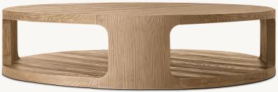 China Modern Light Luxury Solid Wood Coffee Table 1000x1000x450mm Stainless Steel Base for sale