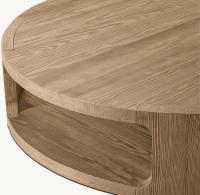 China Modern Light Luxury Solid Wood Coffee Table 1000x1000x450mm Stainless Steel Base for sale