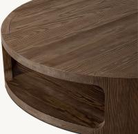 China Modern Light Luxury Solid Wood Coffee Table 1000x1000x450mm Stainless Steel Base for sale