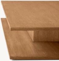 China Modern Wood Top Coffee Table 1000x1000x450mm Stainless Steel Base Living Room Furniture for sale