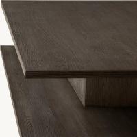 China Modern Wood Top Coffee Table 1000x1000x450mm Stainless Steel Base Living Room Furniture for sale