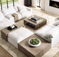 China Newland Furniture S Shaped Coffee Table 1000x1000x360mm Modern Stainless Steel Sintered Stone for sale