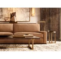 China Modern Luxury Sintered Stone Coffee Table 1200-1700mm Customizable Stainless Steel Base Furniture for sale