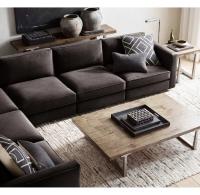 China Modern Luxury Sintered Stone Coffee Table 1200-1700mm Customizable Stainless Steel Base Furniture for sale