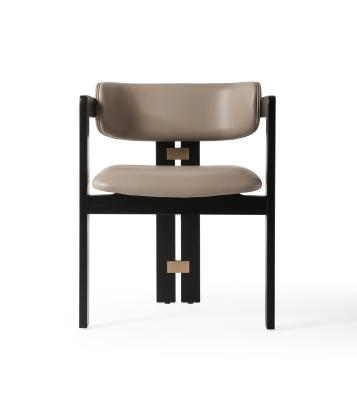 China Stainless Steel Frame Leather Office Chair with Rosewood Finish - Ergonomic Executive Furniture 650mm Width for sale