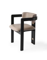 China Stainless Steel Frame Leather Office Chair with Rosewood Finish - Ergonomic Executive Furniture 650mm Width for sale