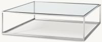 China Customizable Modern Coffee Table 1000x1000x450mm Stainless Steel Glass Top for sale