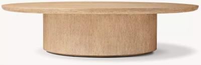 China Modern Solid Wood Coffee Table with Stainless Steel and Ceramic Top 1200mm 1500mm for sale
