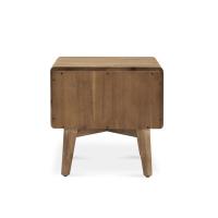 China Nordic Modern Walnut Wood Bedside Table with Double Drawer - 2200x1770x2160mm, Custom Sizes Available for sale