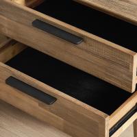 China Nordic Modern Walnut Wood Bedside Table with Double Drawer - 2200x1770x2160mm, Custom Sizes Available for sale