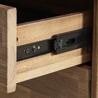 China Nordic Modern Walnut Wood Bedside Table with Double Drawer - 2200x1770x2160mm, Custom Sizes Available for sale