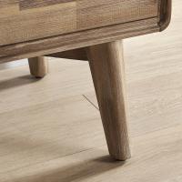 China Nordic Modern Walnut Wood Bedside Table with Double Drawer - 2200x1770x2160mm, Custom Sizes Available for sale