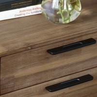China Nordic Modern Walnut Wood Bedside Table with Double Drawer - 2200x1770x2160mm, Custom Sizes Available for sale