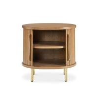 China Medieval Style Walnut Bedside Table with Roller Shutter Door - 2280×1980×2170mm Stainless Steel Cabinet BT-1061 for sale