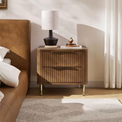 China Vintage Solid Wood Bedside Table 2360x1770x2170mm with Metal Foot - Modern Bedroom Cabinet BT-1062 for sale