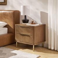 China Vintage Solid Wood Bedside Table 2360x1770x2170mm with Metal Foot - Modern Bedroom Cabinet BT-1062 for sale