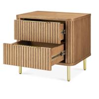 China Vintage Solid Wood Bedside Table 2360x1770x2170mm with Metal Foot - Modern Bedroom Cabinet BT-1062 for sale