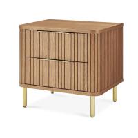 China Vintage Solid Wood Bedside Table 2360x1770x2170mm with Metal Foot - Modern Bedroom Cabinet BT-1062 for sale