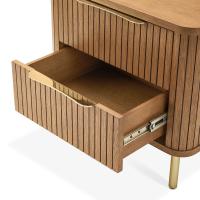 China Vintage Solid Wood Bedside Table 2360x1770x2170mm with Metal Foot - Modern Bedroom Cabinet BT-1062 for sale