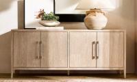 China Modern Bedroom Console Table with Walnut Finish & Roller Shutter Cabinet - 1500mm to 2000mm Sizes Available for sale
