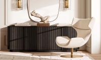 China Custom Stainless Steel Console Table 1200-2000mm with Sintered Stone, Wood, Glass or Ceramic Top for sale