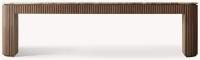 China Modern Walnut Console Table with Roller Shutter Door Cabinet - 1200mm to 2000mm Sizes, Stainless Steel Frame for sale