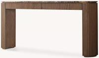 China Modern Walnut Console Table with Roller Shutter Door Cabinet - 1200mm to 2000mm Sizes, Stainless Steel Frame for sale