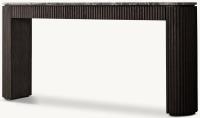 China Modern Walnut Console Table with Roller Shutter Door Cabinet - 1200mm to 2000mm Sizes, Stainless Steel Frame for sale