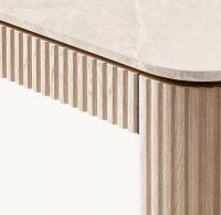 China Modern Walnut Console Table with Roller Shutter Door Cabinet - 1200mm to 2000mm Sizes, Stainless Steel Frame for sale