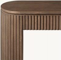 China Modern Walnut Console Table with Roller Shutter Door Cabinet - 1200mm to 2000mm Sizes, Stainless Steel Frame for sale