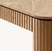 China Modern Walnut Console Table with Roller Shutter Door Cabinet - 1200mm to 2000mm Sizes, Stainless Steel Frame for sale