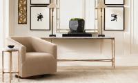 China Modern Bedroom Console Table with Stainless Steel Frame and Glass Top - 1200mm to 2000mm Sizes Available for sale