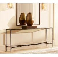 China Modern Bedroom Console Table with Stainless Steel Frame and Glass Top - 1200mm to 2000mm Sizes Available for sale