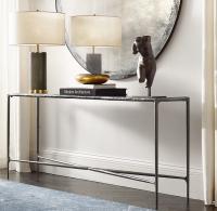 China Modern Bedroom Console Table with Stainless Steel Frame and Glass Top - 1200mm to 2000mm Sizes Available for sale