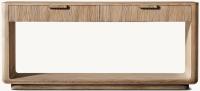 China CT-006 Modern Console Table with Roller Shutter Door Cabinet - 900mm to 2000mm Sizes, Stainless Steel Frame for sale