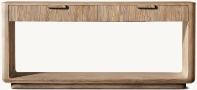China CT-006 Modern Console Table with Roller Shutter Door Cabinet - 900mm to 2000mm Sizes, Stainless Steel Frame for sale