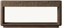 China CT-006 Modern Console Table with Roller Shutter Door Cabinet - 900mm to 2000mm Sizes, Stainless Steel Frame for sale