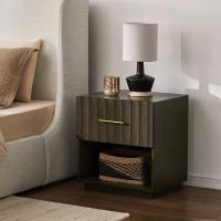 China Nordic Light Luxury Bedside Table BT-1065 | 2170×1770×2360mm Modern Storage Cabinet with Stainless Steel Frame for sale