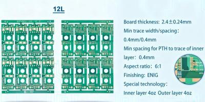 China High-Reliability 12L Heavy Copper Multilayer PCB 4OZ Precision PCB Fabrication for sale