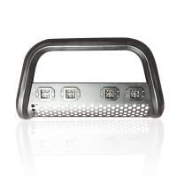 China Dongsui 4x4 Auto Part Pickup Truck Stainless Steel Front Bumper Bull Bar With Strip Lights For Hilux Ranger D-max for sale