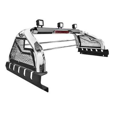 China Off Road Customized Stainless Steel Sport Roll Bar Car Accessories With LED Lights For Hilux Revo for sale