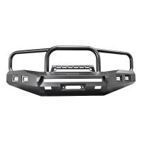 China Off Road 4x4 Black Steel Front Bumper Bull Bar With Strip Lights For Toyota LC100 for sale