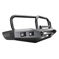 China Off Road Car Accessories Black Steel Front Bumper Bull Bar With Strip Lights For Toyota LC100 for sale
