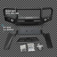 China Off Road 4x4 Auto Parts Black Steel Car Accessories Front Bumper Bull Bar For Toyota Hiace for sale